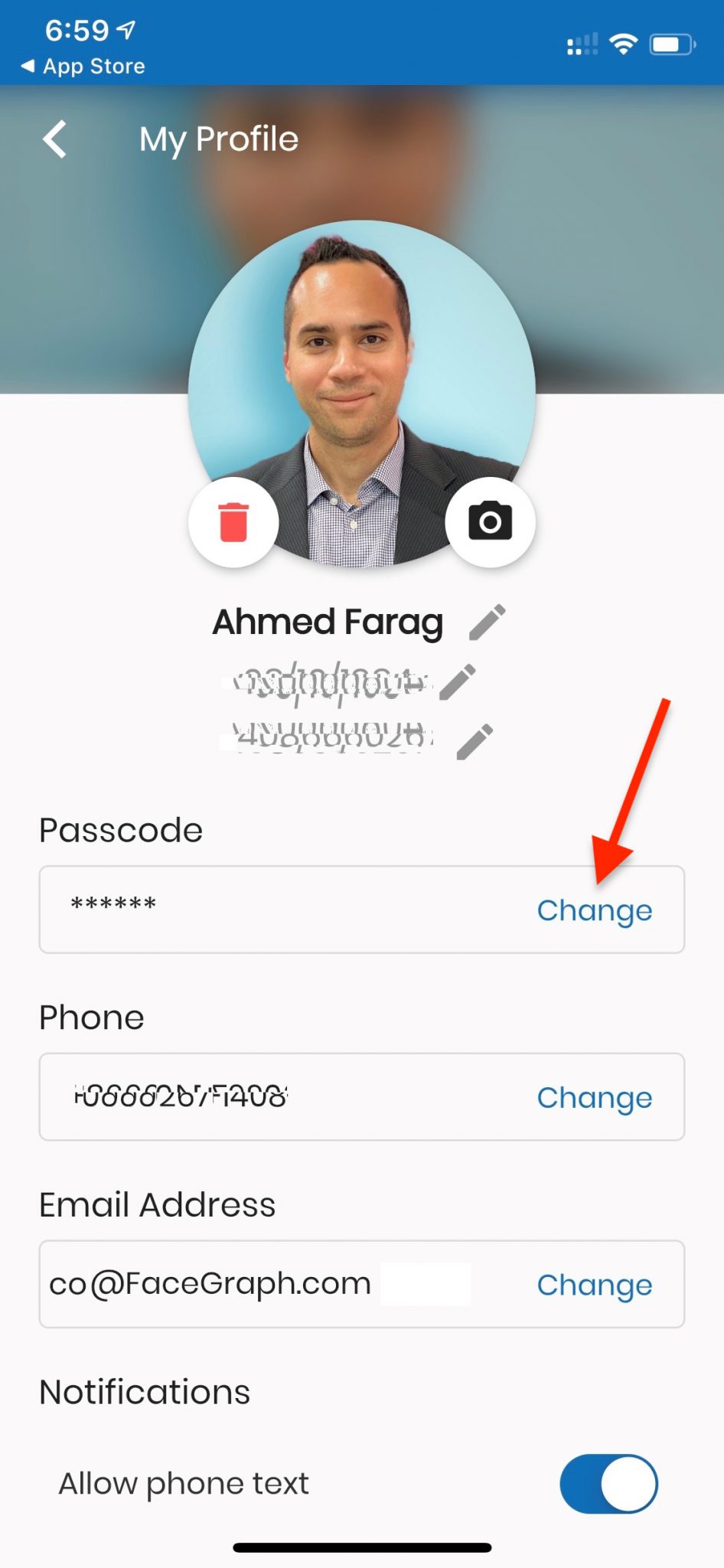 How to reset your passcode using the phone app – FaceGraph Knowledgebase