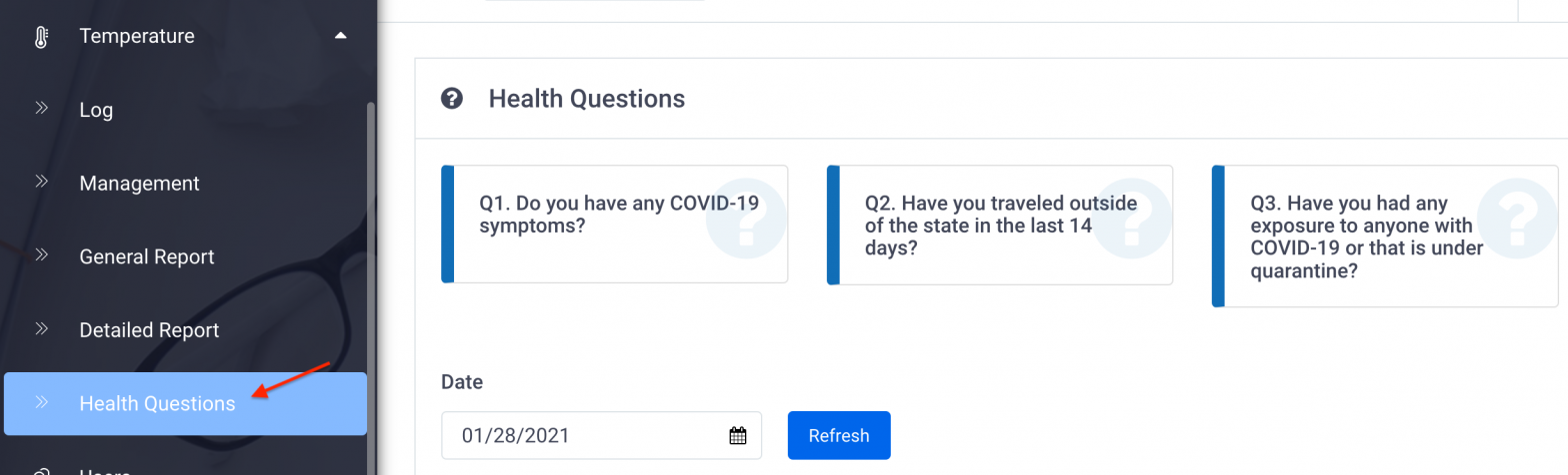 Touchless Questionnaire Pad – FaceGraph Knowledgebase